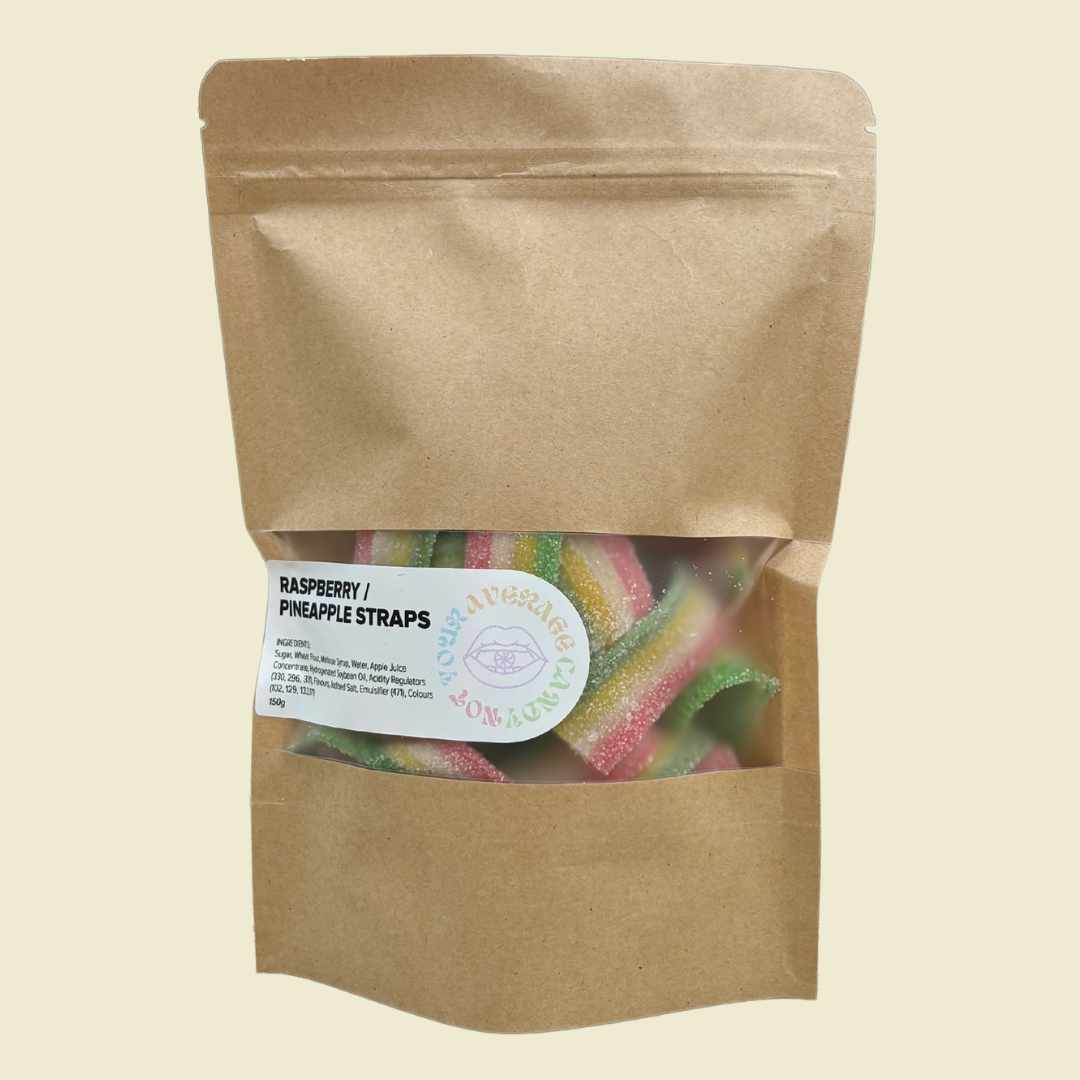 LI HING RASPBERRY PINEAPPLE STRAPS – Not Your Average Candy